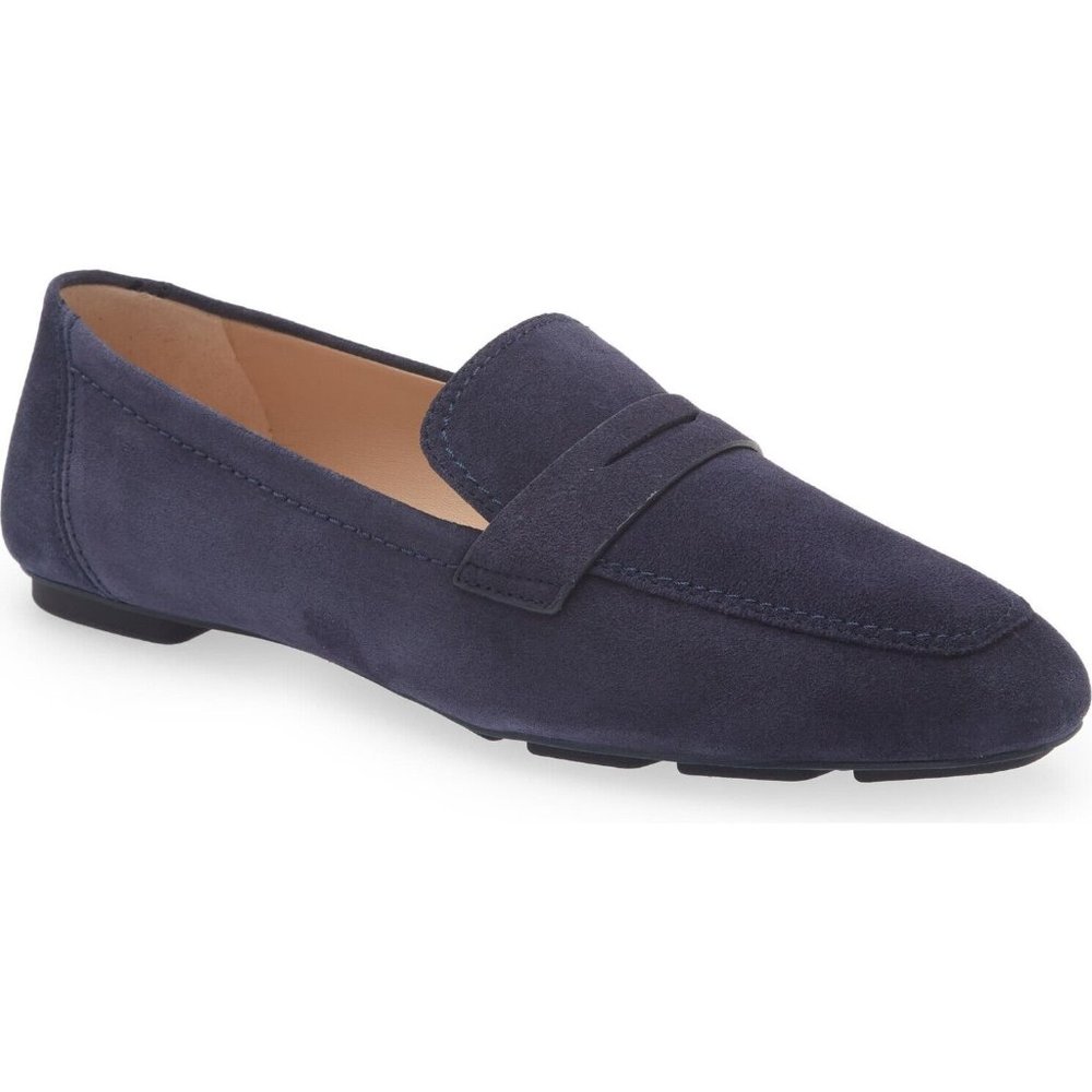 $440 Stuart Weitzman Jet Penny Loafer Nice Blue Suede… - Gem